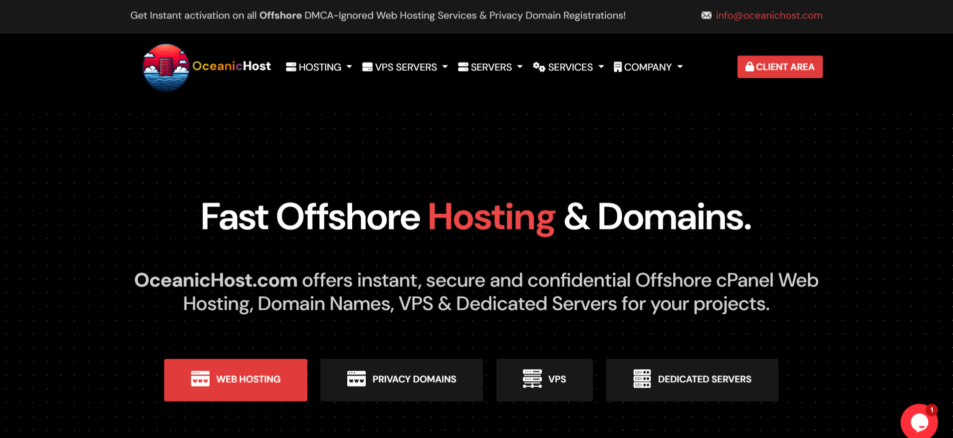Oceanic Host - Anonymous Domains and Web Hosting Provider