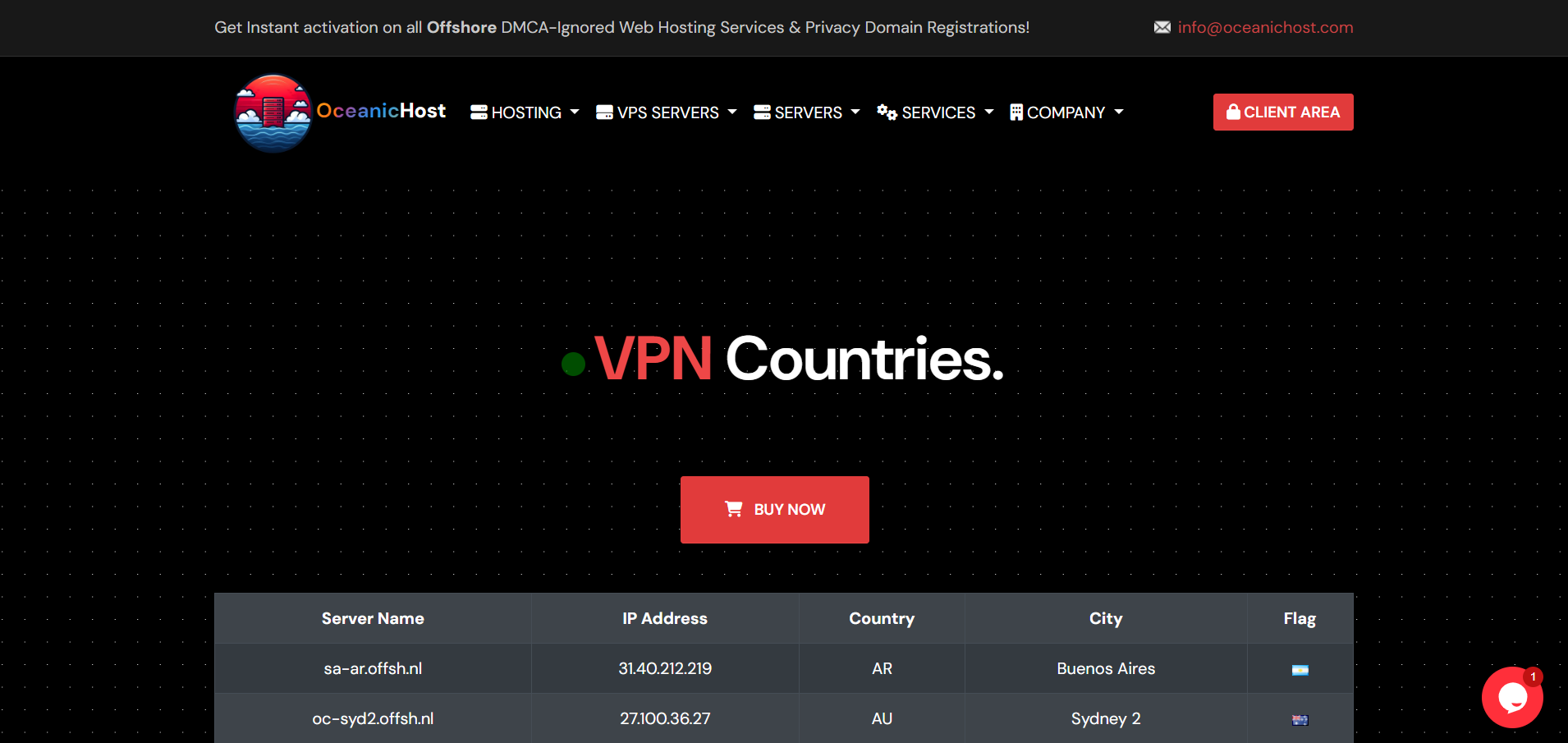 VPN Countries - OceanicHost